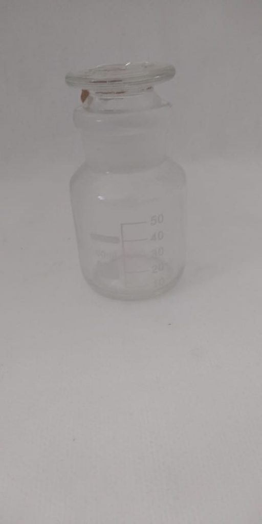 Frasco Reagente com rolha de vidro boca larga – 1000 ml – cod 1403-1000 – Precisão Absoluta