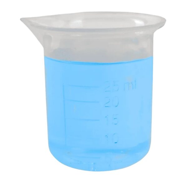 Bequer 25ml com graduação silk screen azul e alto relevo em PP BK25-COR ...